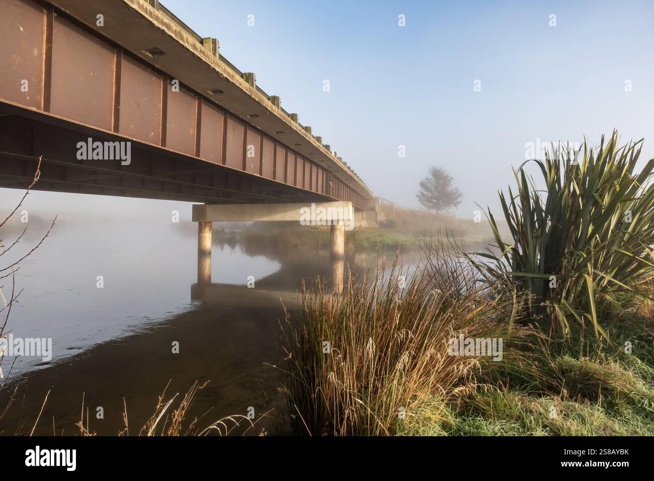 Thick fog in the valley, mist of the hills and frost on the fields ...