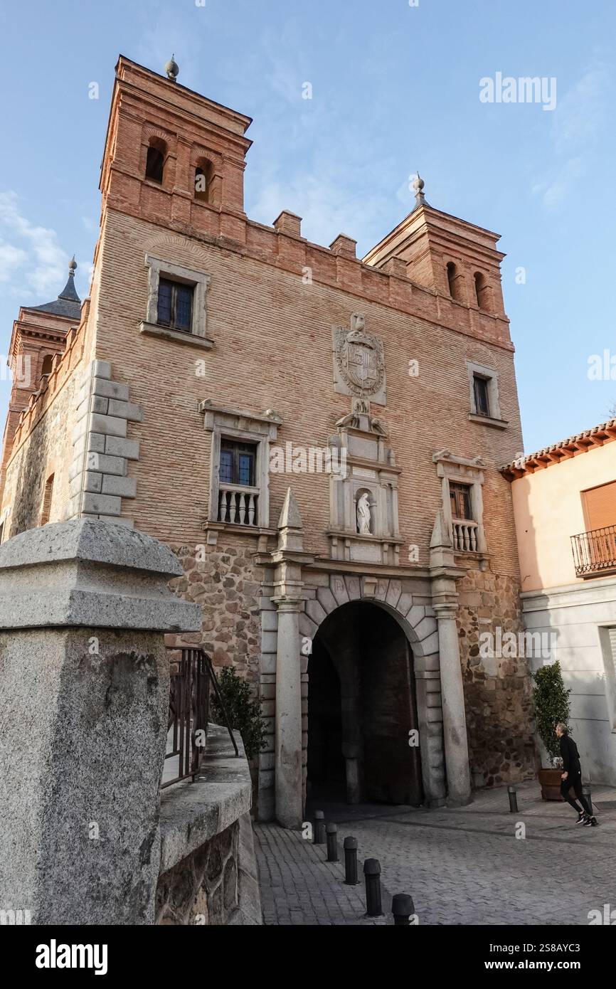 Description: Historic stone gate with four towers, medieval arch ...