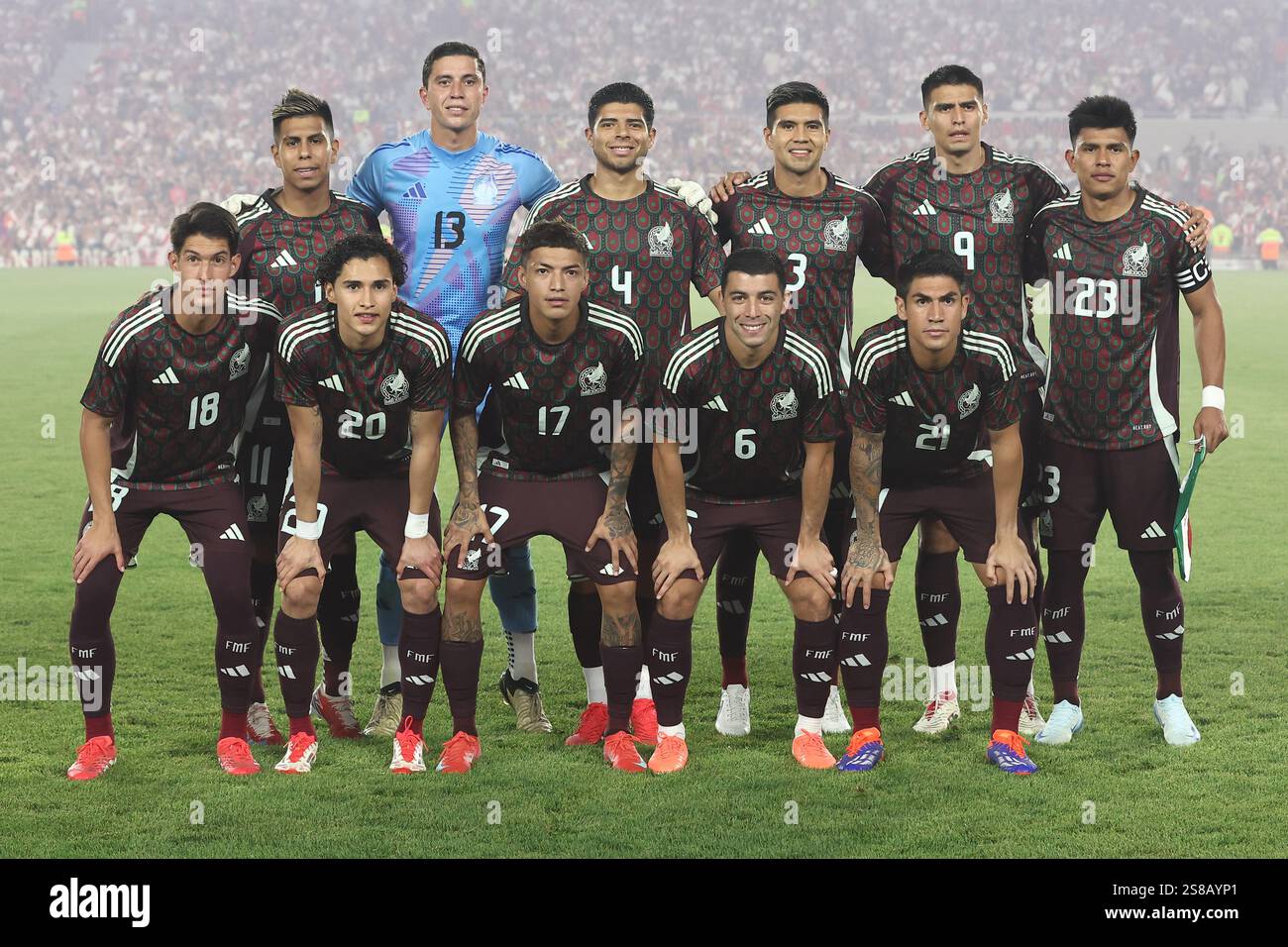 Mexico’s national team players pose for a picture before a friendly ...