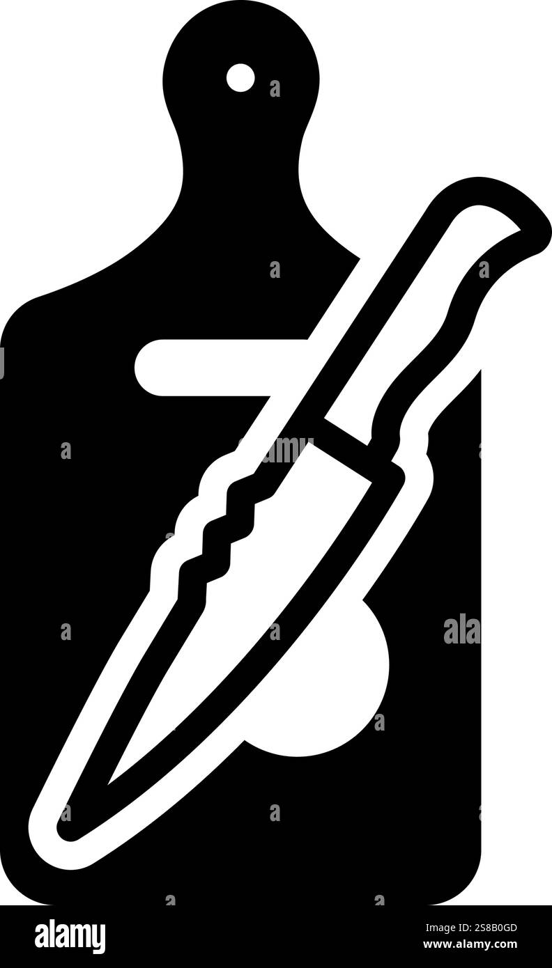 Wooden cutting board vector illustration Black and White Stock Photos ...