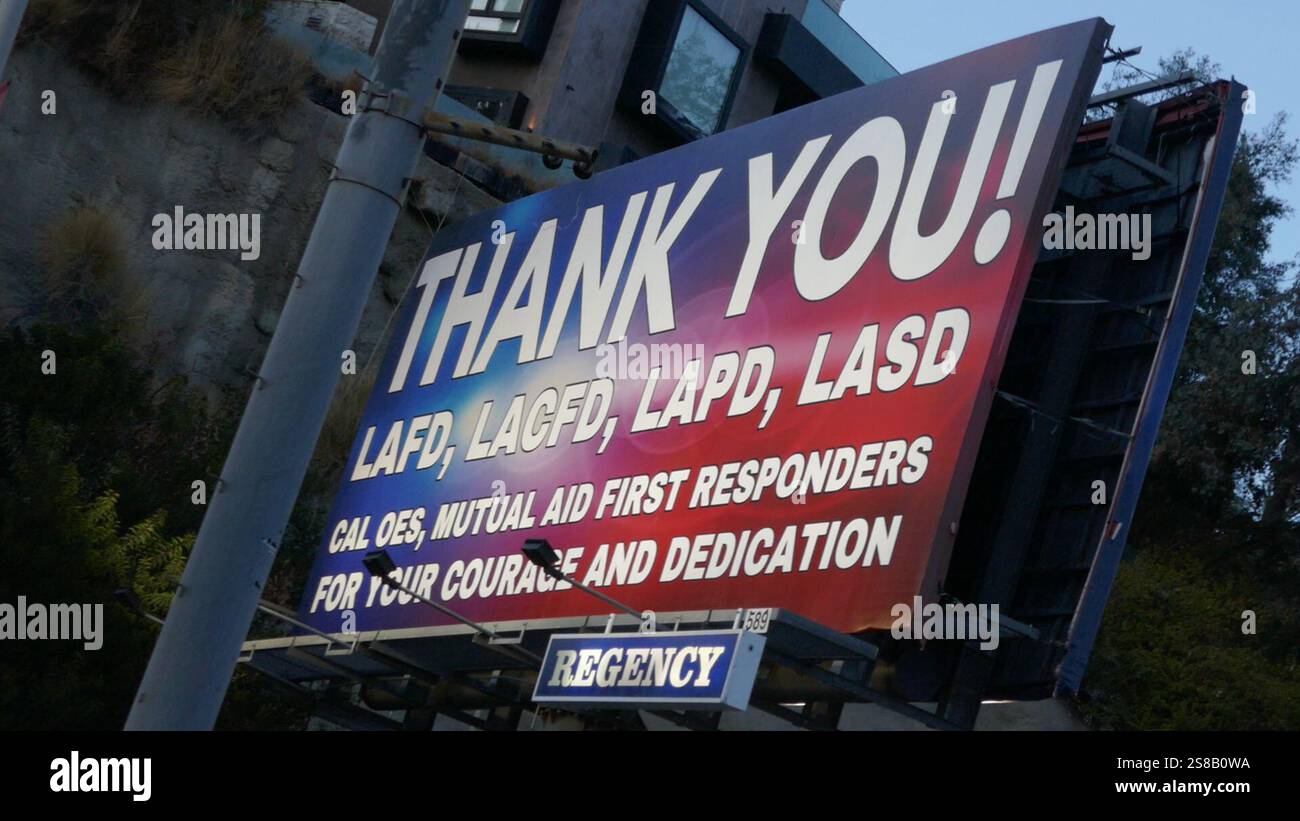 Los Angeles, California USA 21st January 2025 Thank You LAFD Los ...