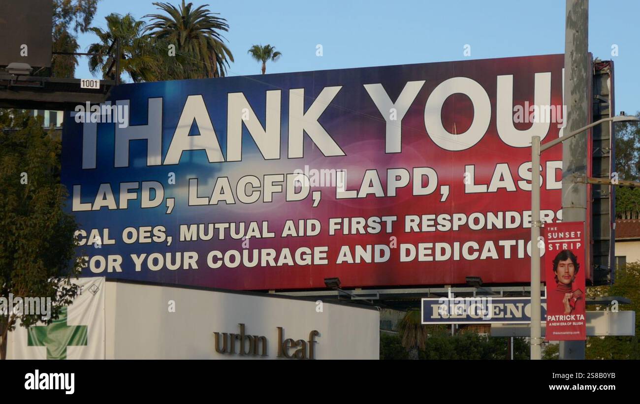 Los Angeles, California USA 21st January 2025 Thank You LAFD Los ...