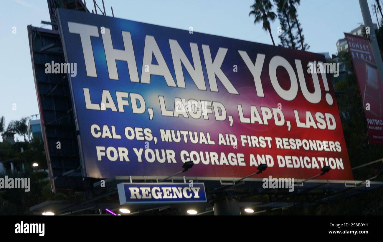 Los Angeles, California USA 21st January 2025 Thank You LAFD Los ...