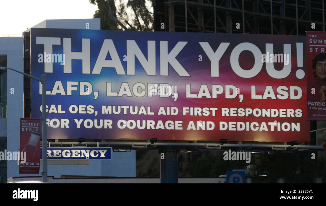 Los Angeles, California USA 21st January 2025 Thank You LAFD Los ...