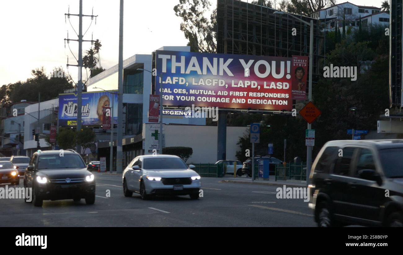 Los Angeles, California USA 21st January 2025 Thank You LAFD Los ...