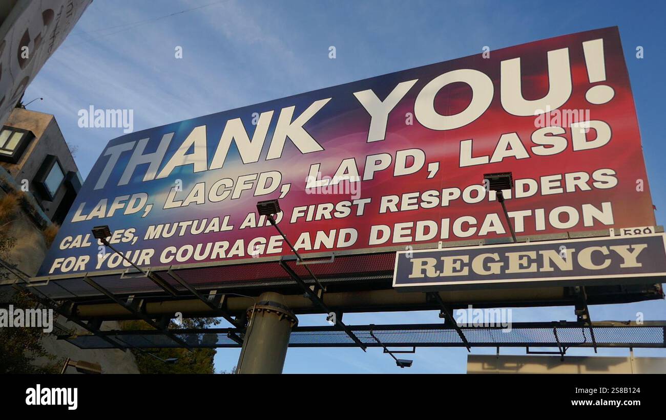 Los Angeles, California USA 21st January 2025 Thank You LAFD Los ...