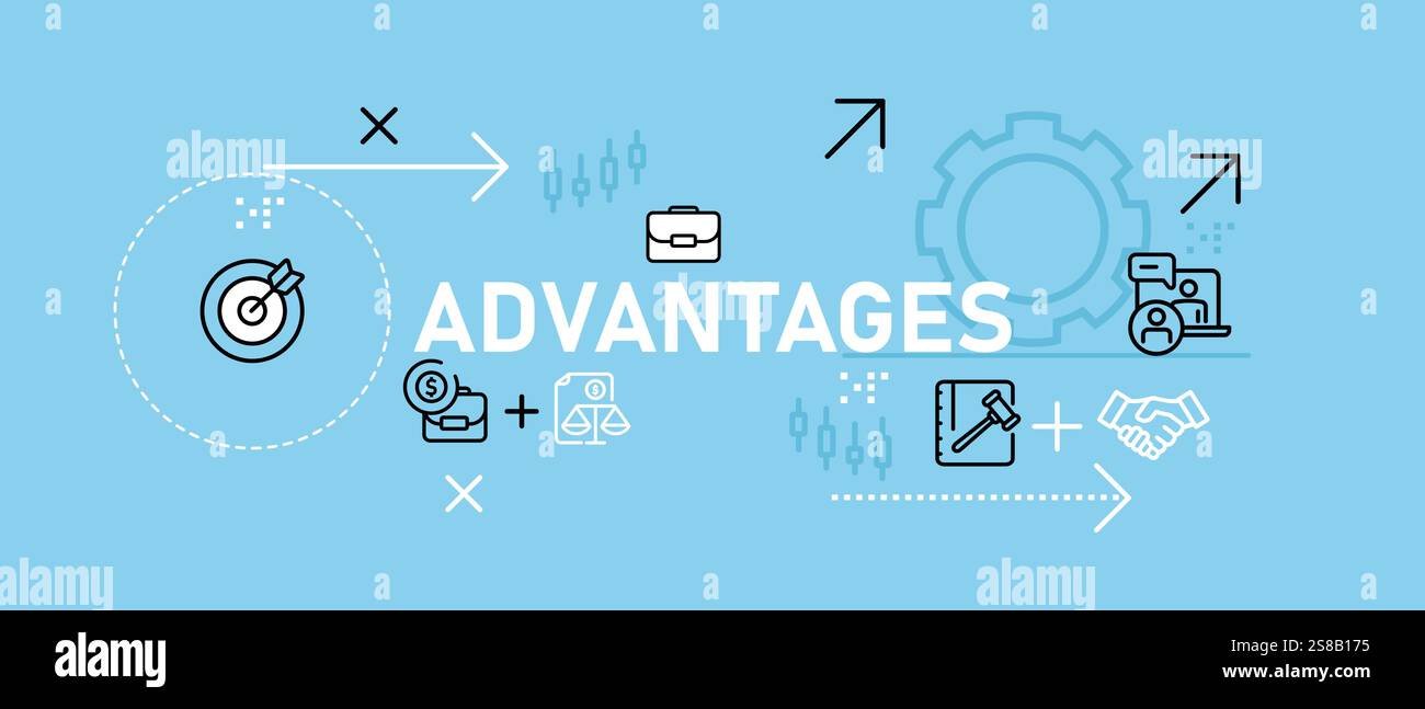 Advantages concept showcasing industry benefits business strengths ...