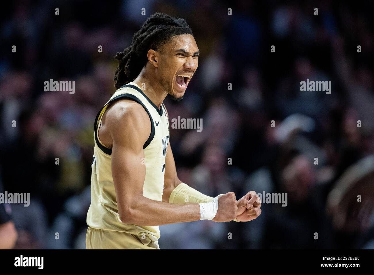 January 21, 2025: Wake Forest guard Hunter Sallis (23) celebrates ...