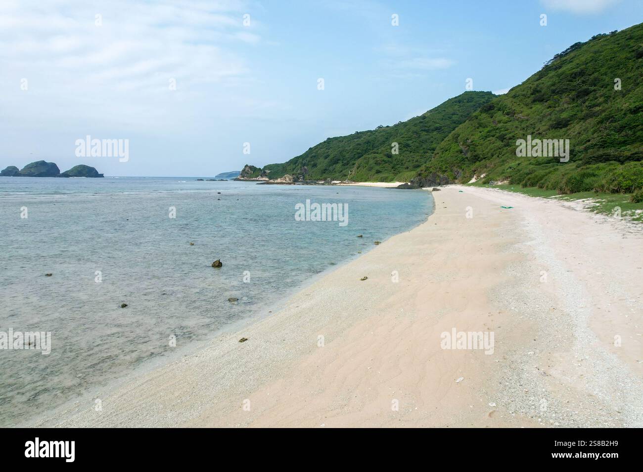 Photographing the spring seaside of Aka Island, Zamami Village, Okinawa Prefecture, Japan with a ...