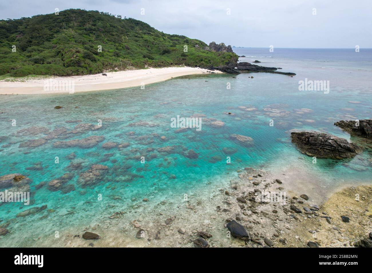 Photographing the spring seaside of Aka Island, Zamami Village, Okinawa Prefecture, Japan with a ...