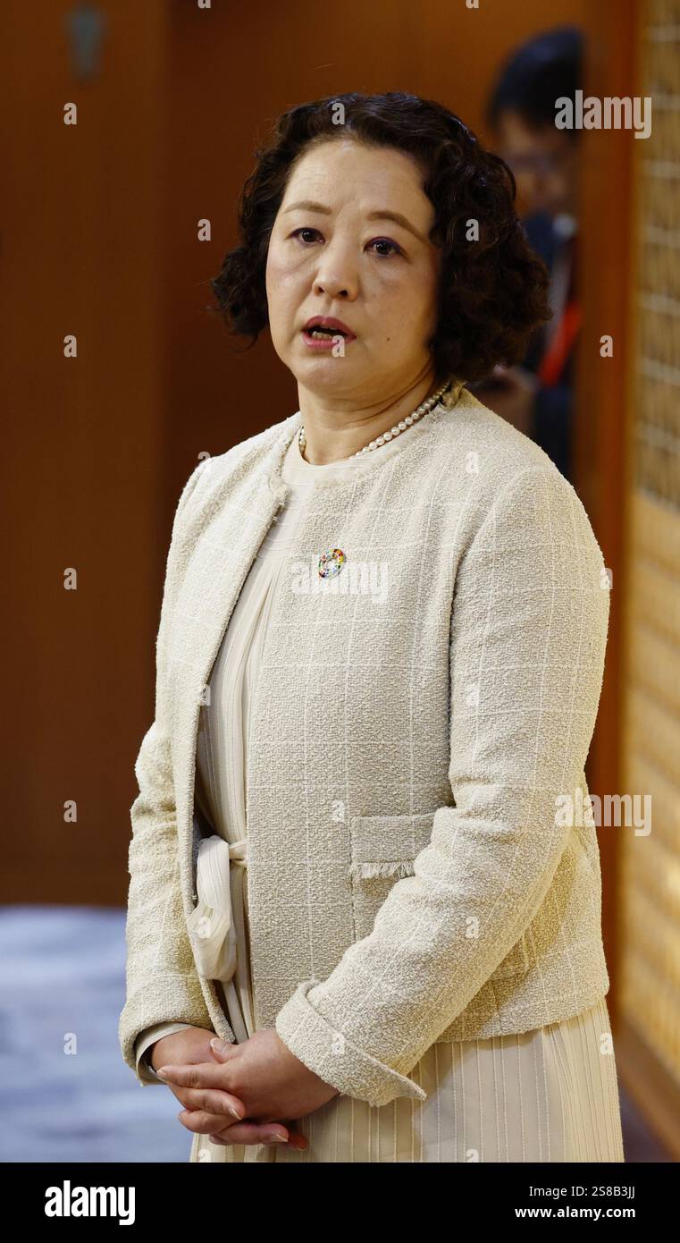 Japanese Trade Union Confederation President Tomoko Yoshino meets the ...