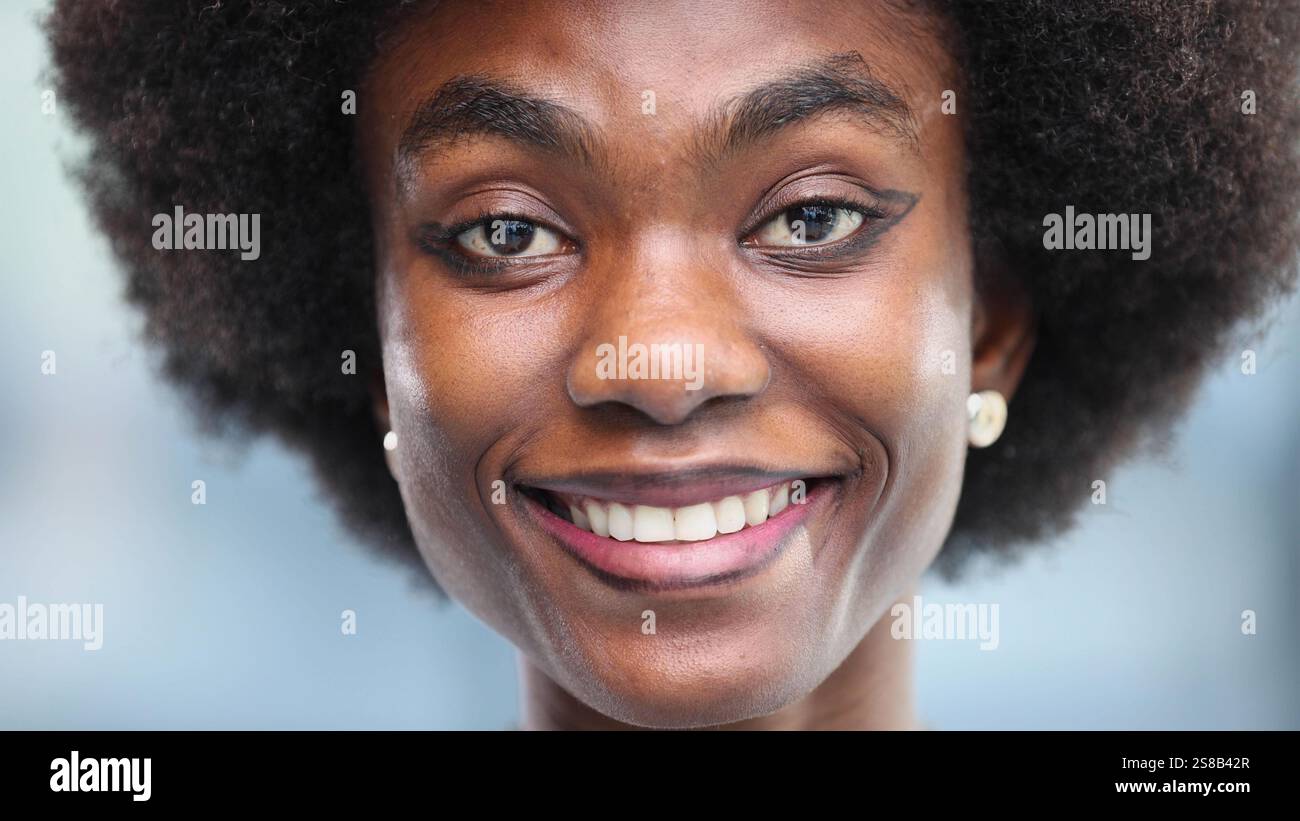 Close up of a Black female face Stock Photo - Alamy