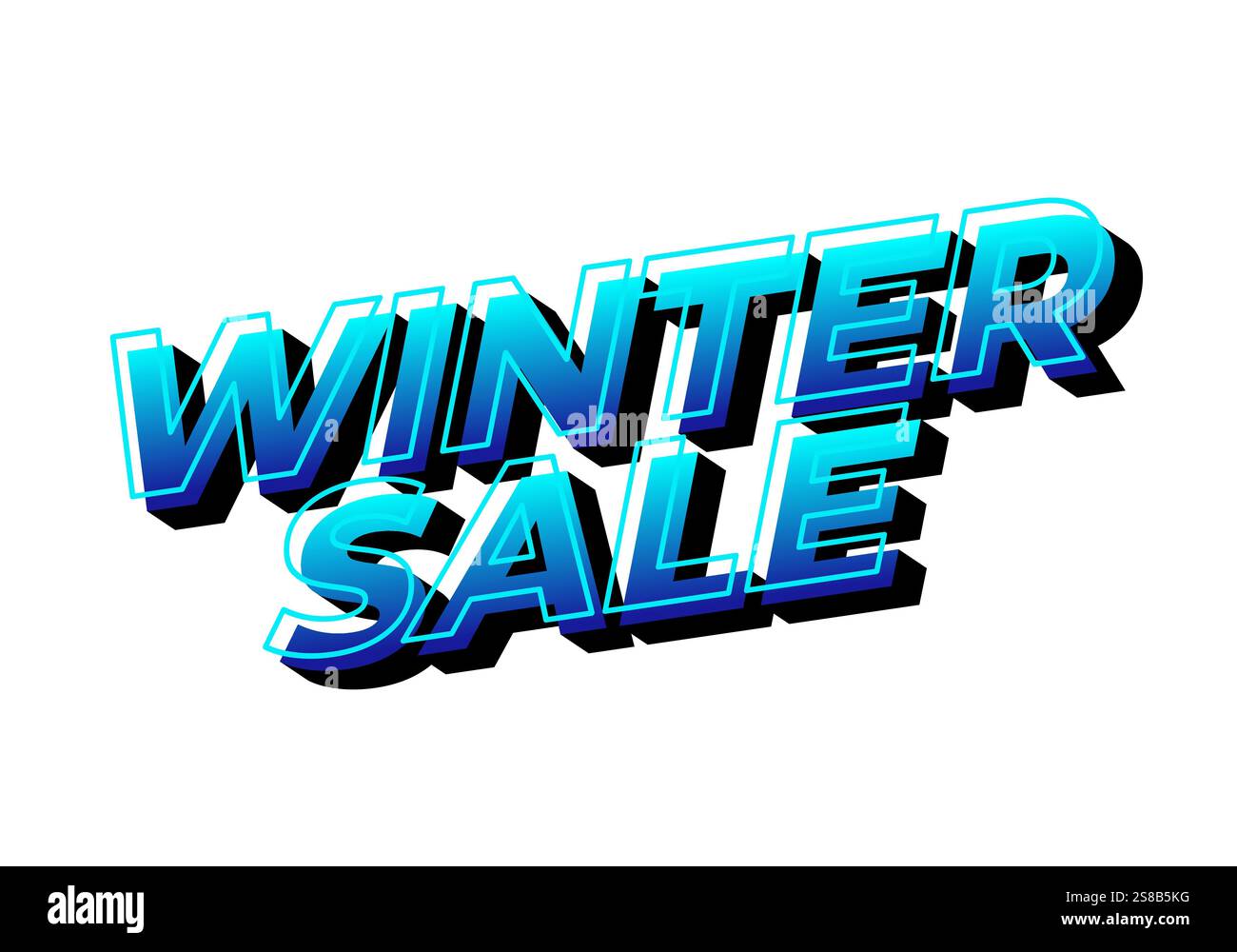 Winter sale. Text effect design in modern colors with bold font, for ...