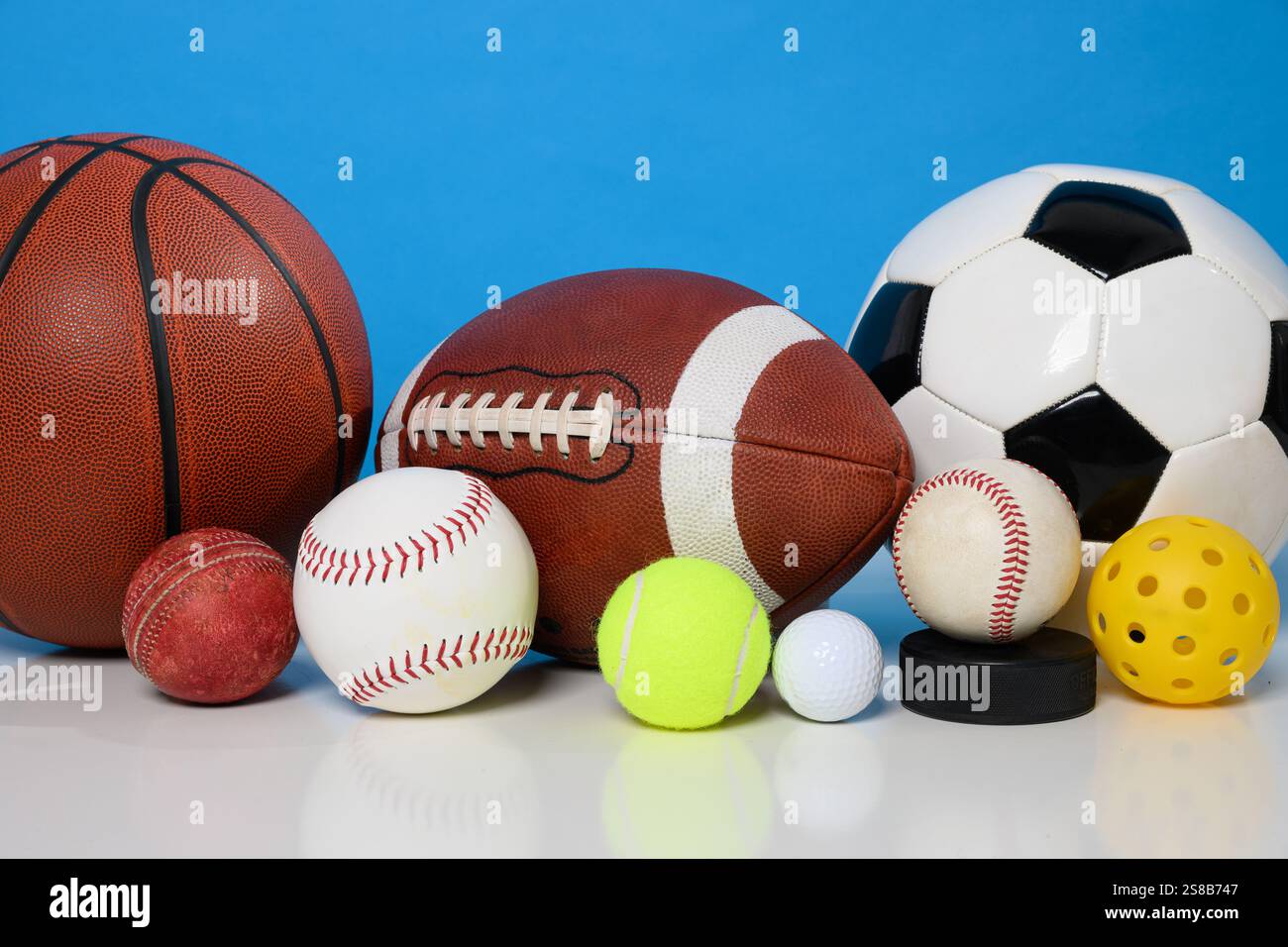 Group of Assorted Sports Balls Stock Photo - Alamy
