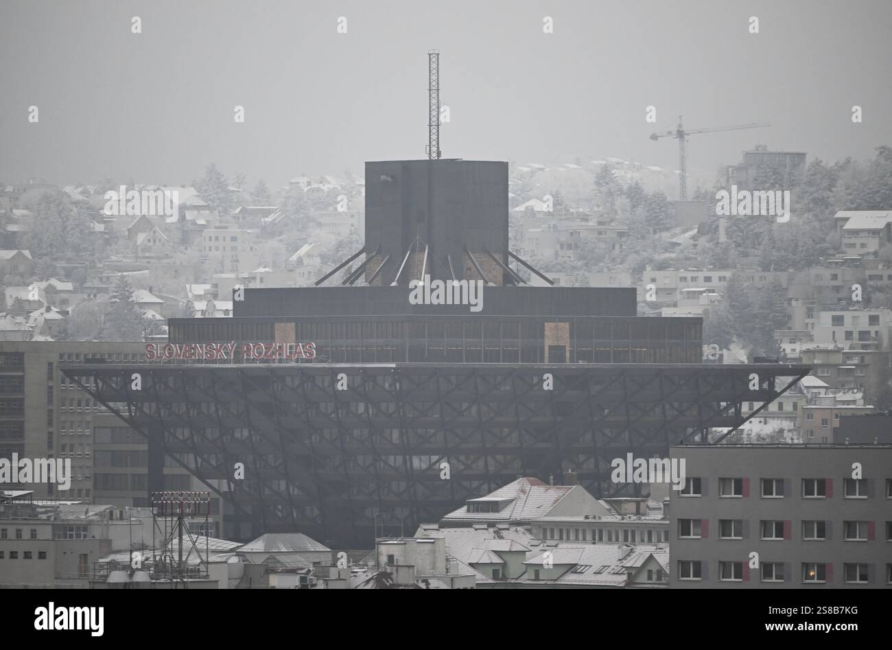 Bratislava, Slovakia. 21st Jan, 2025. The building of the Slovak Radio ...