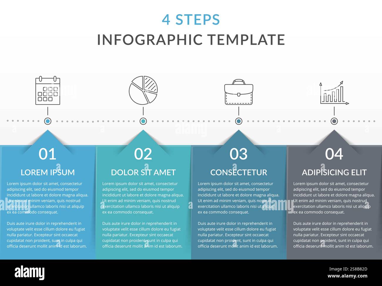 Infographic template with 4 steps, workflow, process chart, vector ...