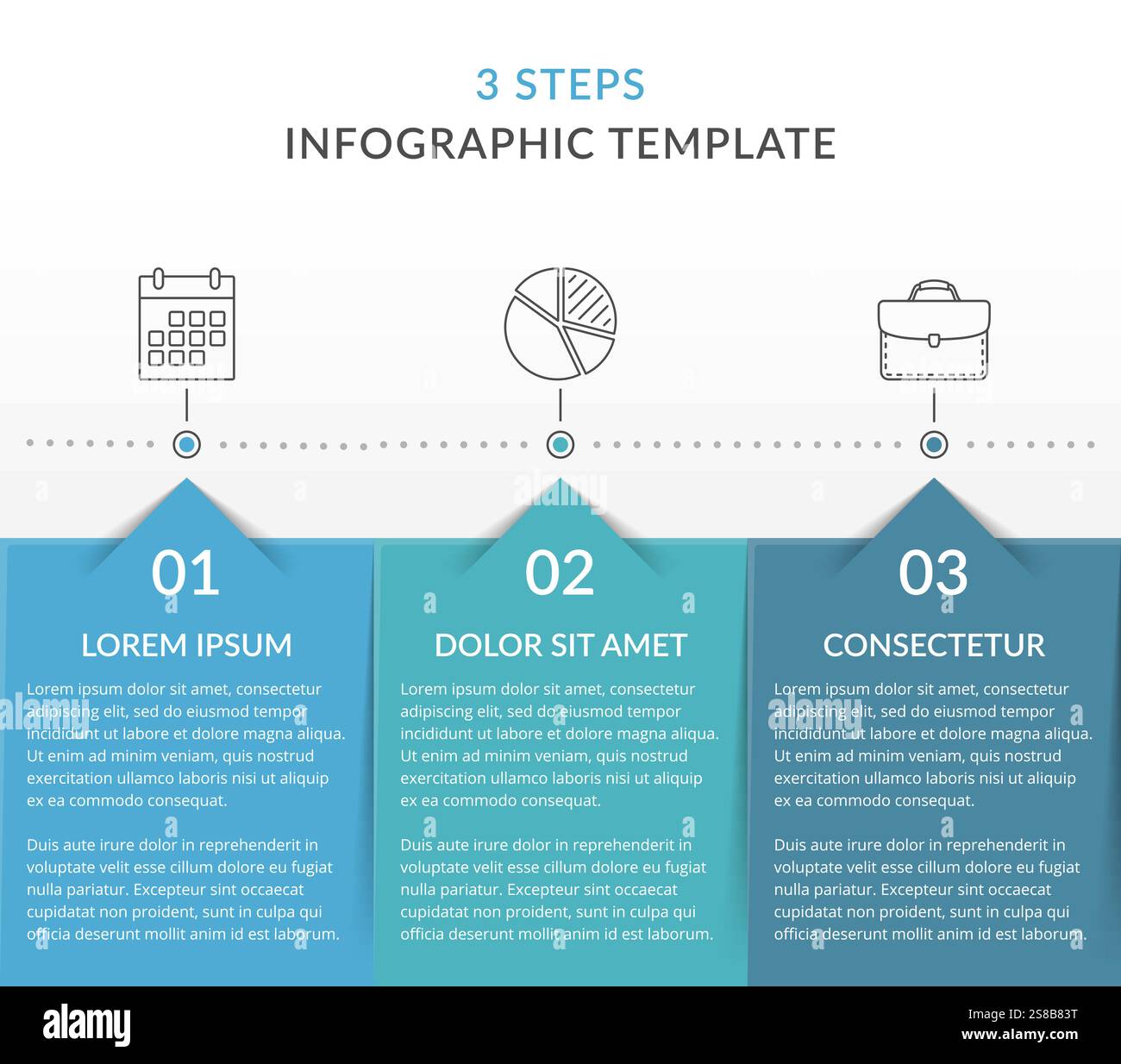 Infographic template with 3 steps, workflow, process chart, vector ...