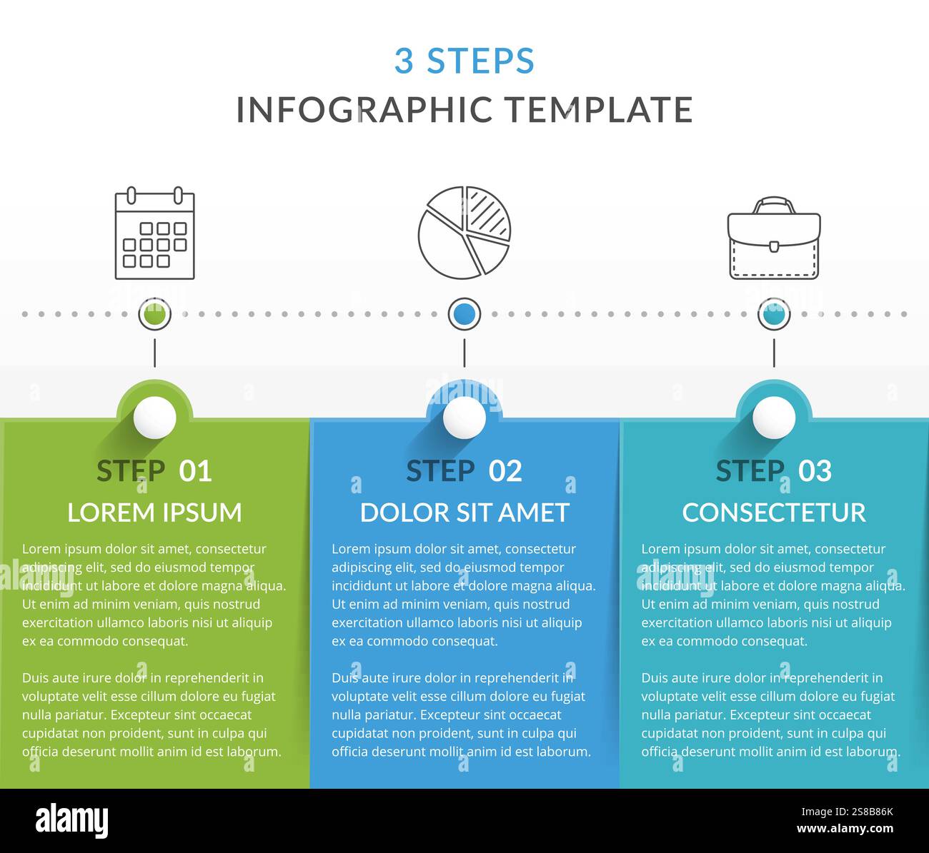 Infographic template with 3 steps, workflow, process chart, vector ...