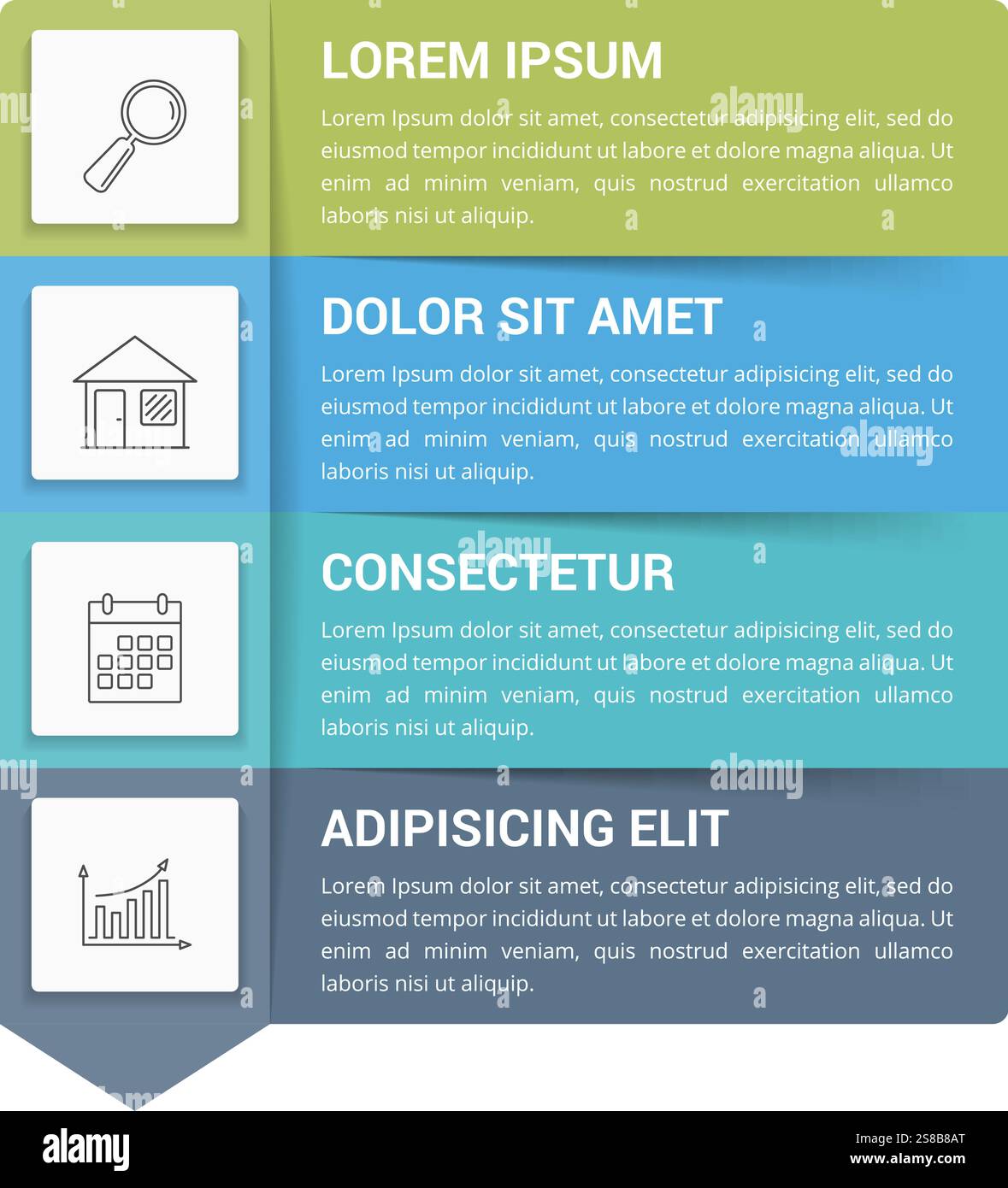 Infographic template with 4 steps, workflow, process chart, vector eps10 illustration Stock ...