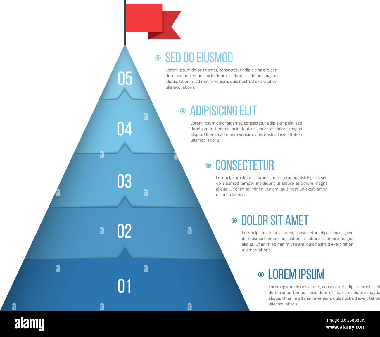 5 Steps to success, infographic template, vector eps10 illustration ...