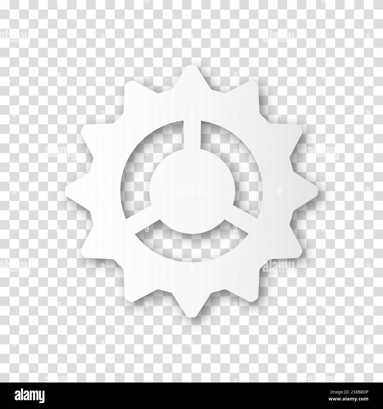 Gear icon, flat design. Machine sprocket gear icon. Realistic vector ...