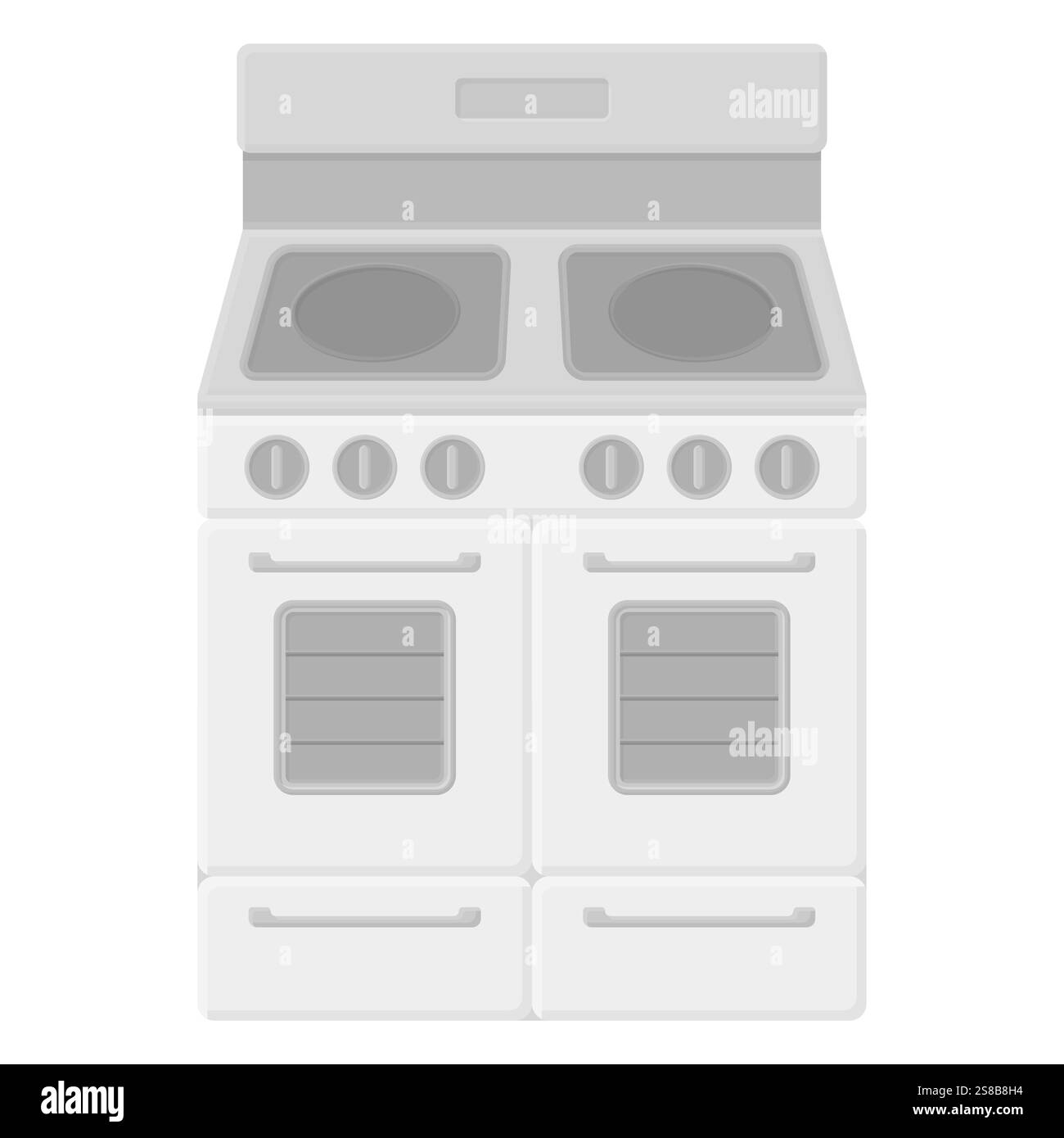 White Cooking Stove Household Appliances Vector. Kitchen Oven Stove ...