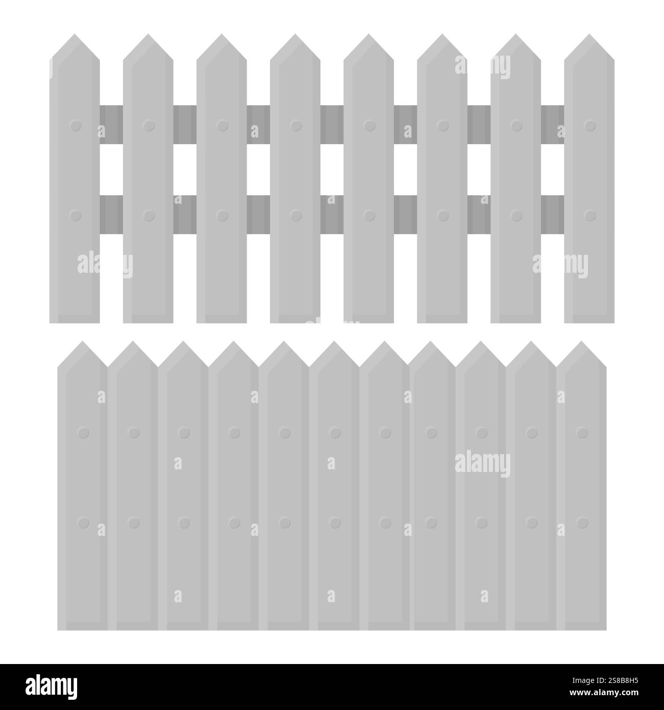 Simple White Metal Fence Vector. Outdoor Fence Decoration. Secure Fence ...