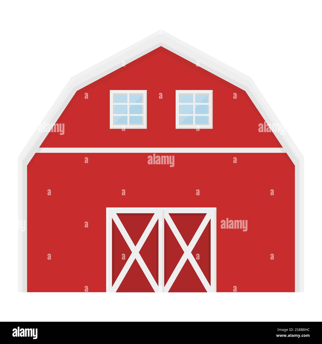 Traditional Red Farm House Vector. Simple Minimalist Storage Farmhouse ...