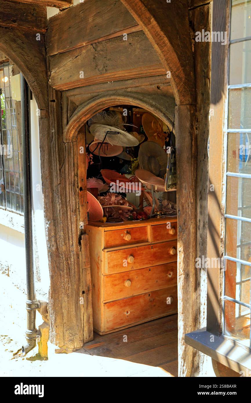 Hat shop, St John's Alley, 16th century timber framed buildings with ...