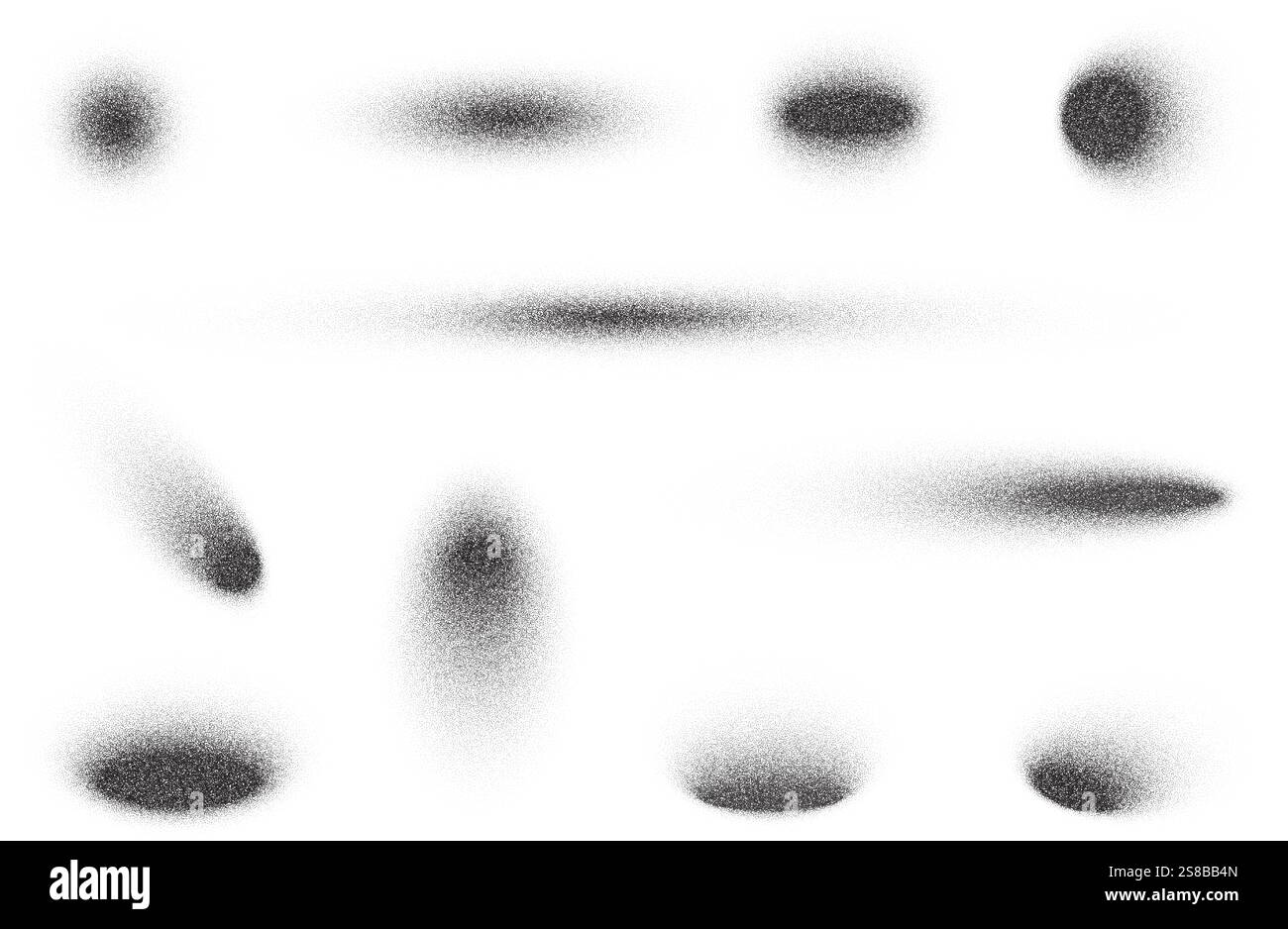 Circle shadows with grainy effect on white background. Vector gradient ...