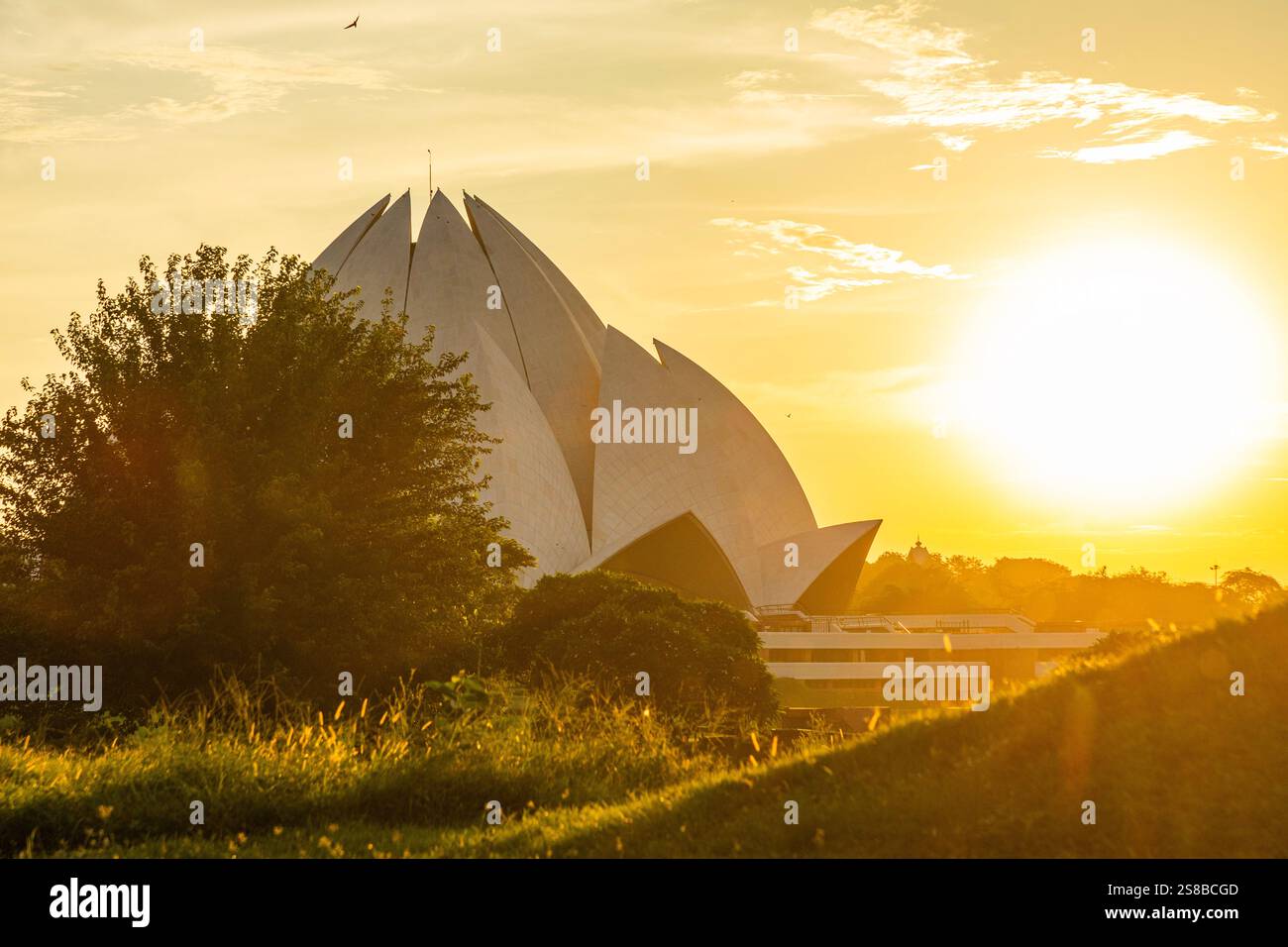 Lotus temple, Delhi, during sunset Stock Photo - Alamy