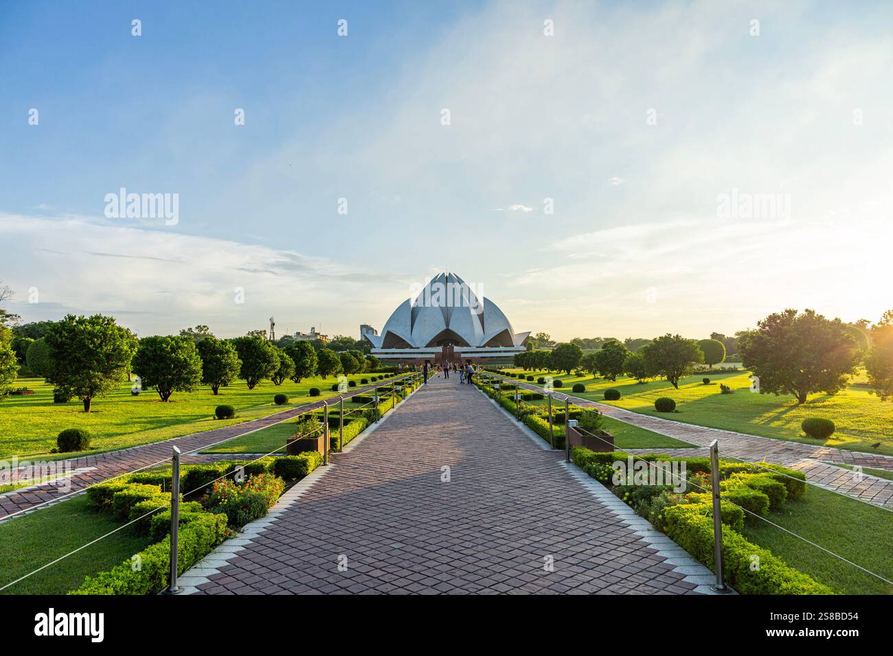 Lotus temple, Delhi, during sunset Stock Photo - Alamy