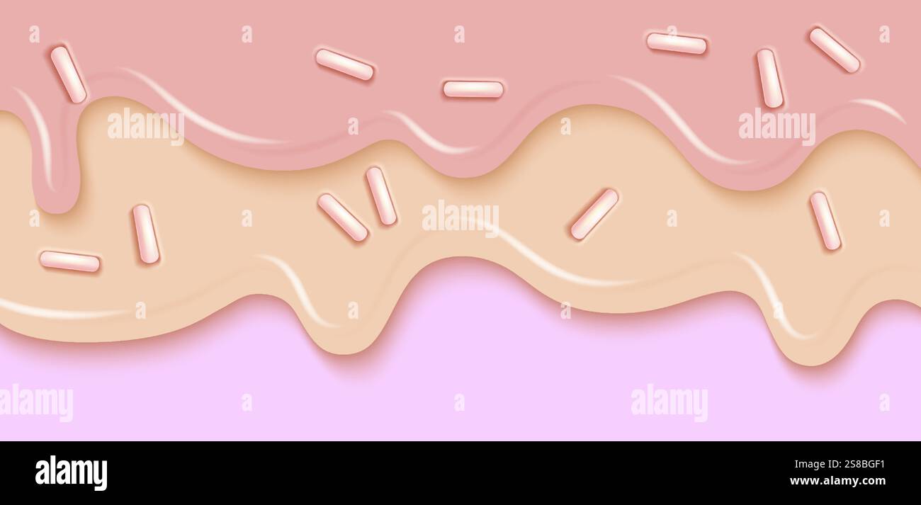 Candy drip pattern with melted glaze flowing on pastel background and ...