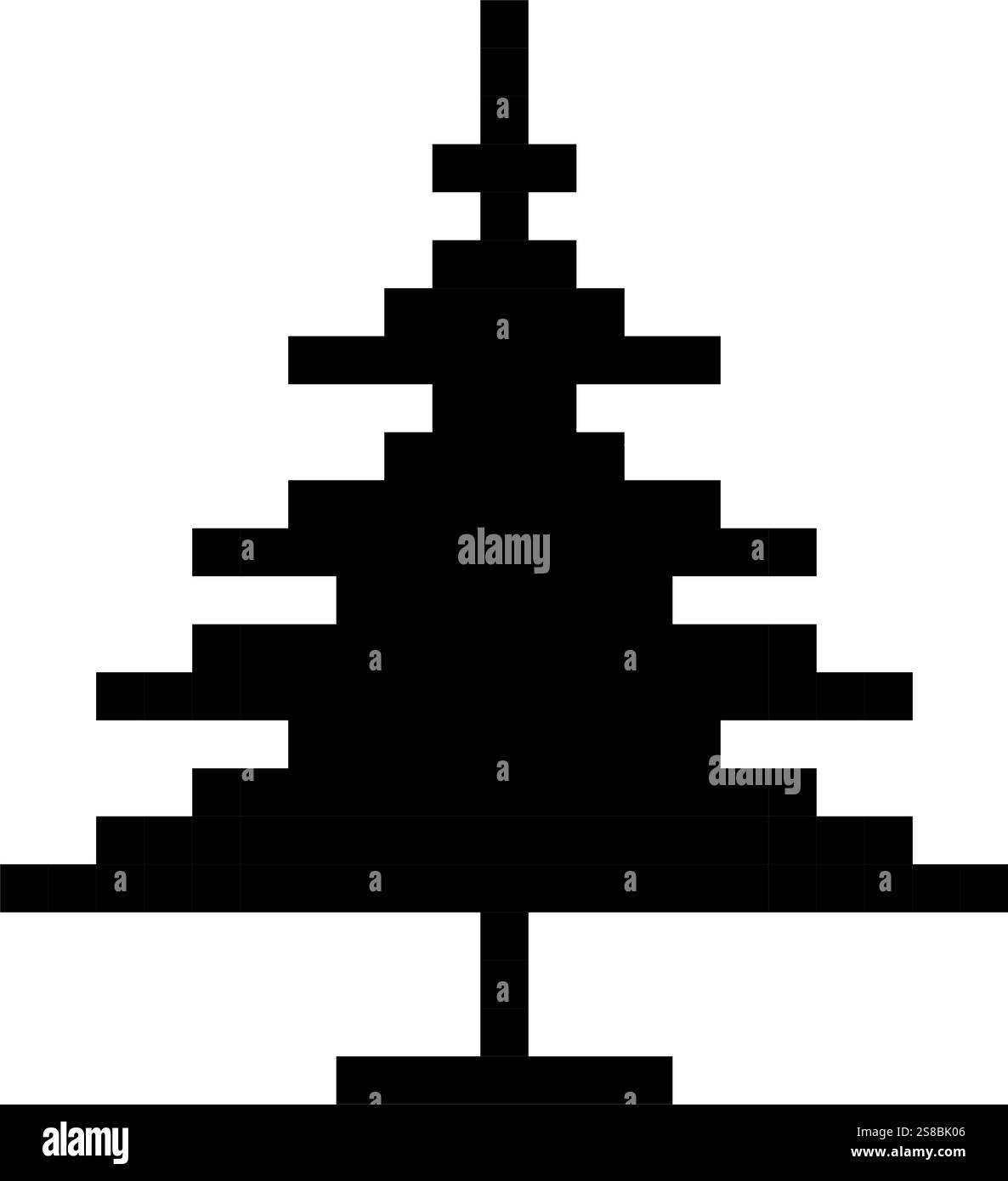 Christmas tree pixel effect simple design Stock Vector Image & Art - Alamy