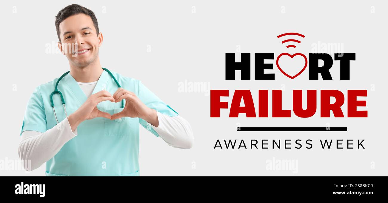 Banner for Heart Failure Awareness Week with male doctor Stock Photo ...