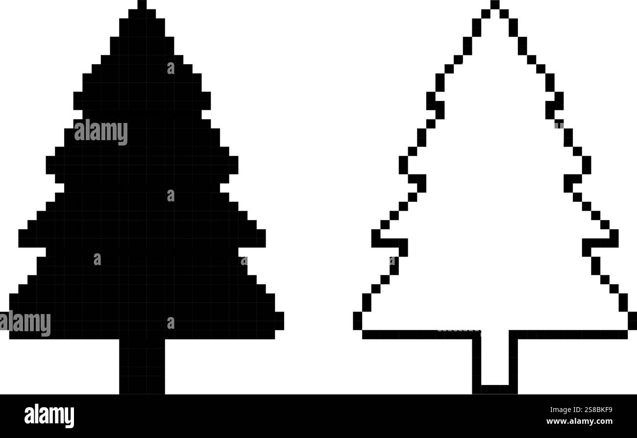 Christmas tree pixel art simple design Stock Vector Image & Art - Alamy
