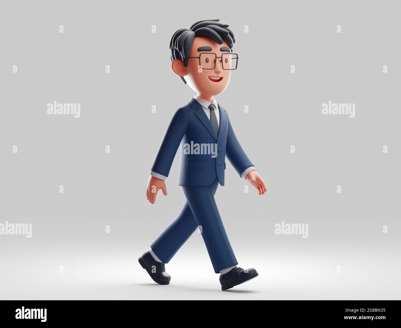 Animated Young Business Man Avatar Character Wearing a Suit.3D male ...