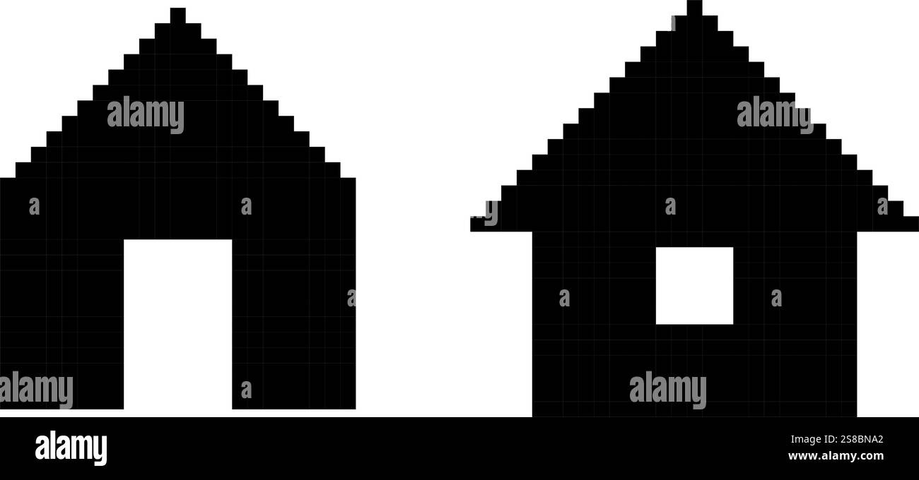 House icon pixel art simple design Stock Vector Image & Art - Alamy