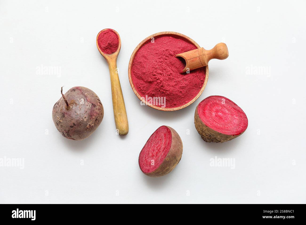 Beet powder on light background Stock Photo - Alamy