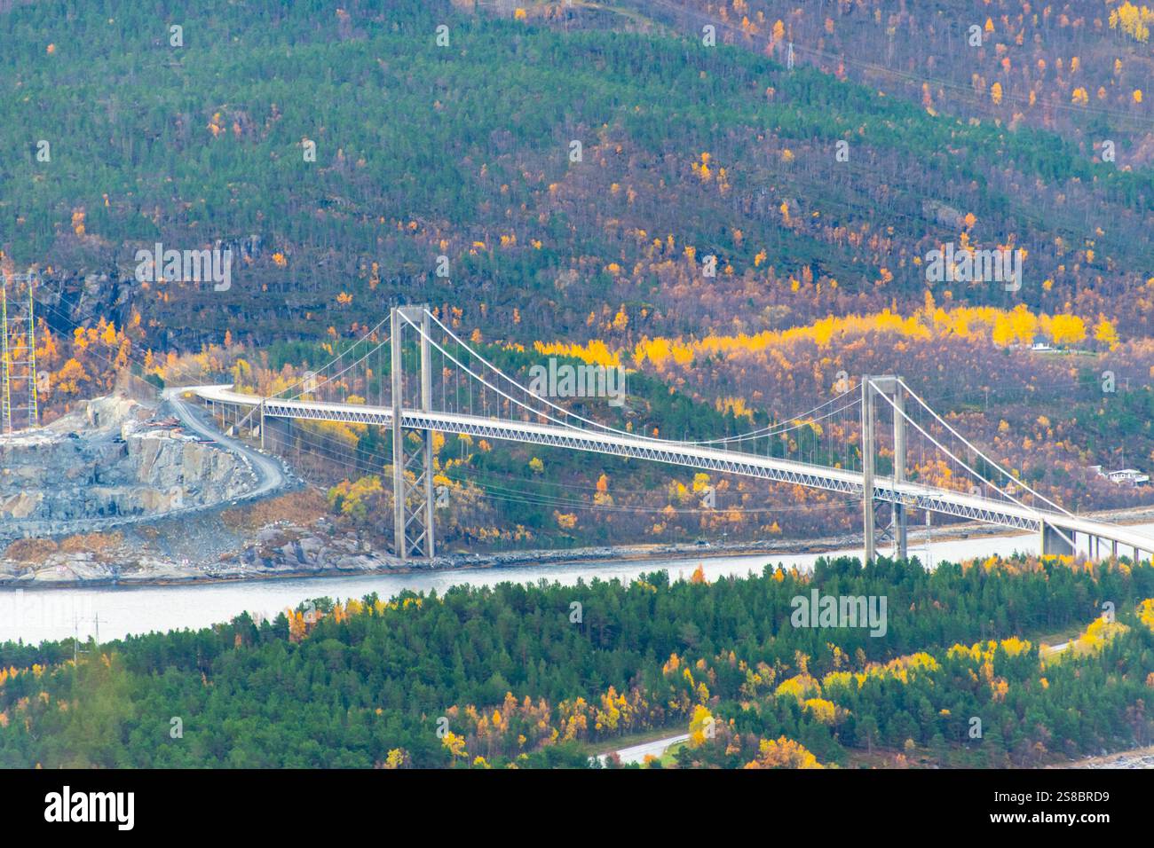 Rombak Suspension Bridge - Norway Stock Photo - Alamy