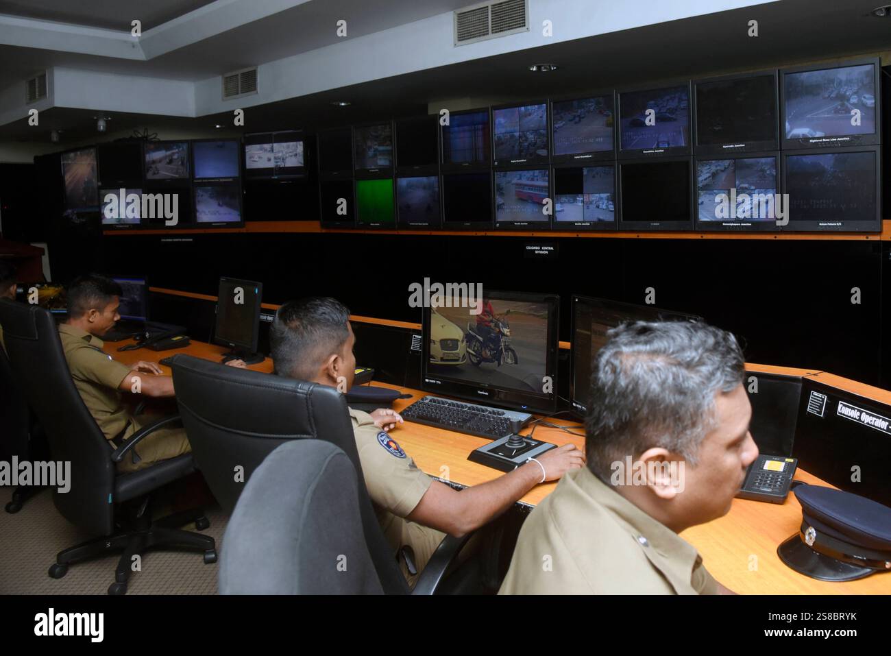 Police CCTV in Colombo, Sri Lanka Sri Lankan police officers inspect ...