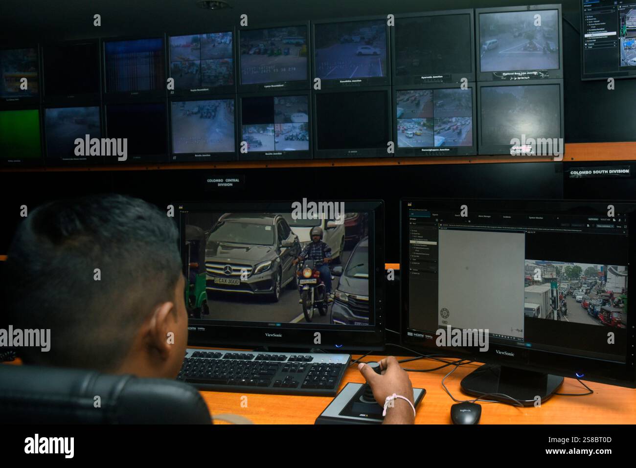 Police CCTV in Colombo, Sri Lanka Sri Lankan police officers inspect ...