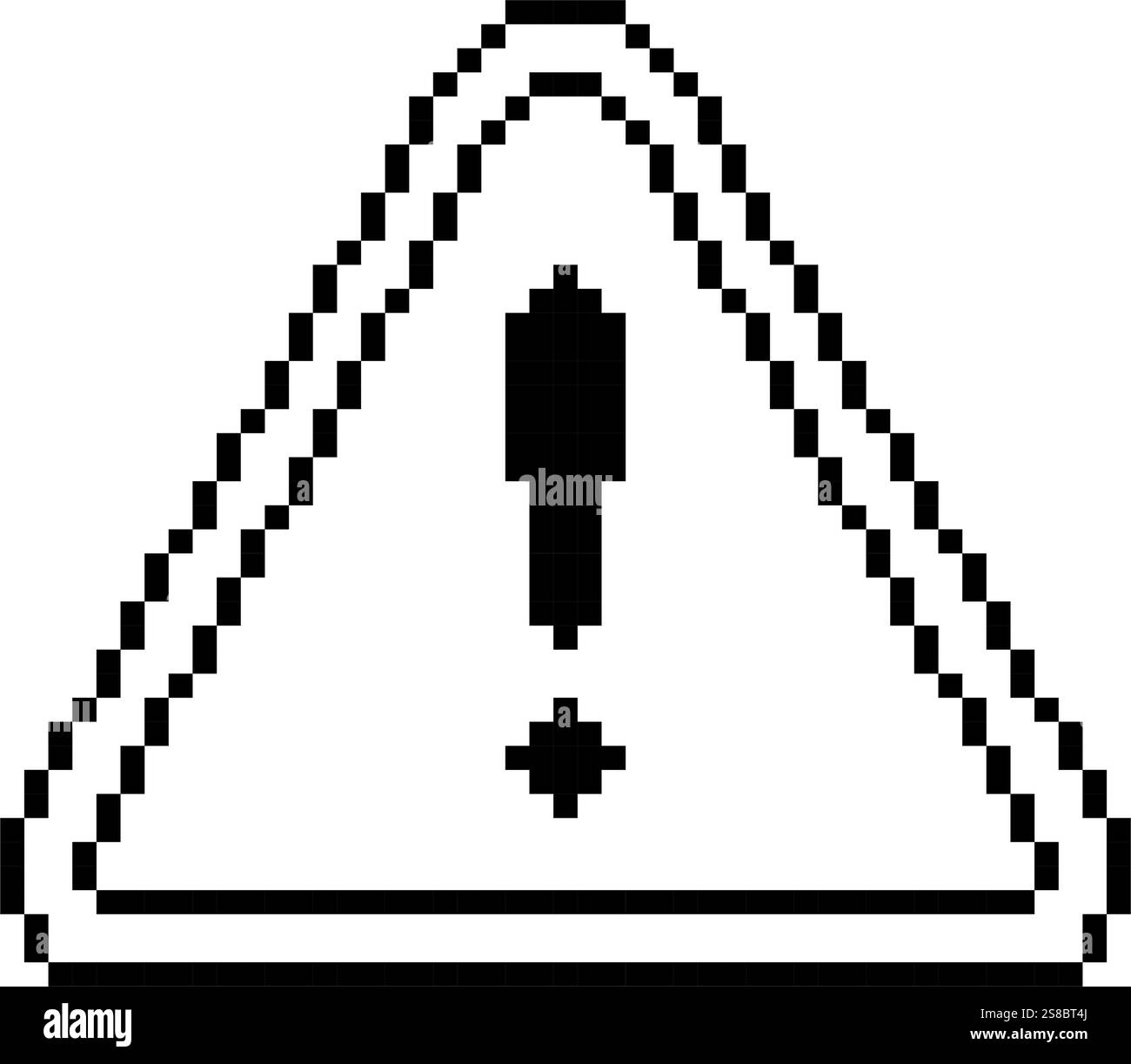 Warning sign pixel art simple design Stock Vector Image & Art - Alamy