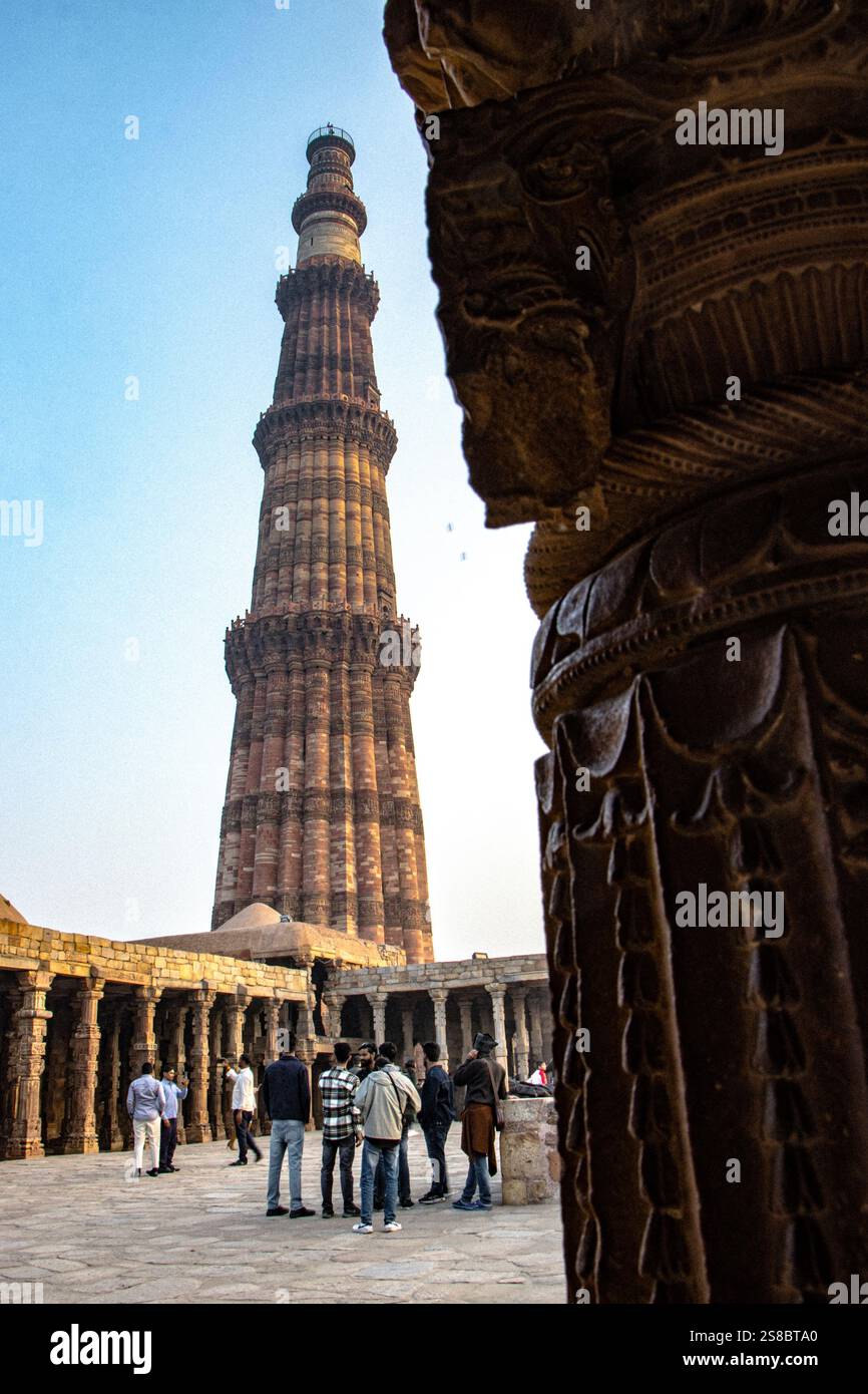 Qutab Minar in Delhi is a minaret and victory tower comprising the Qutb ...