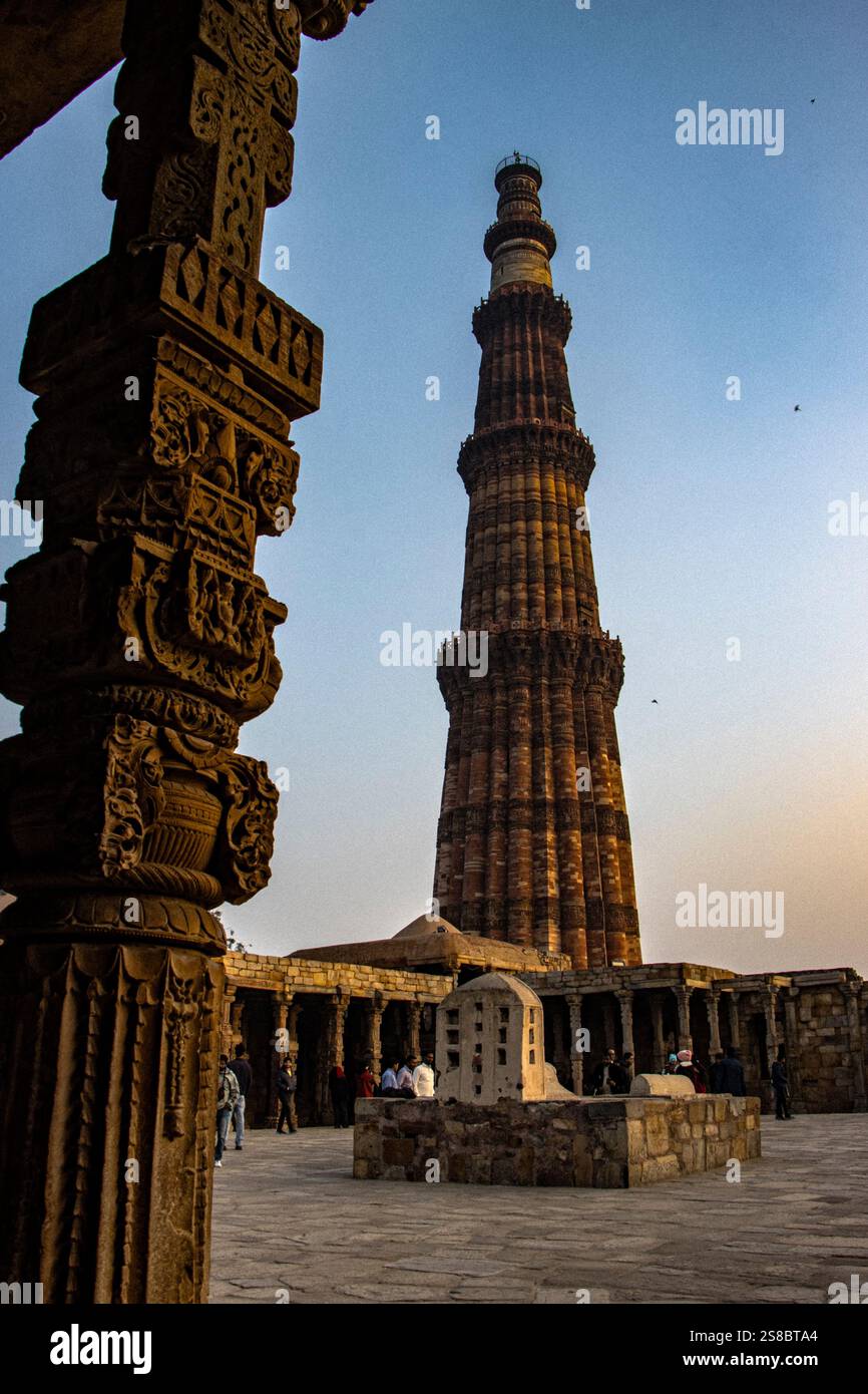 Qutab Minar in Delhi is a minaret and victory tower comprising the Qutb ...