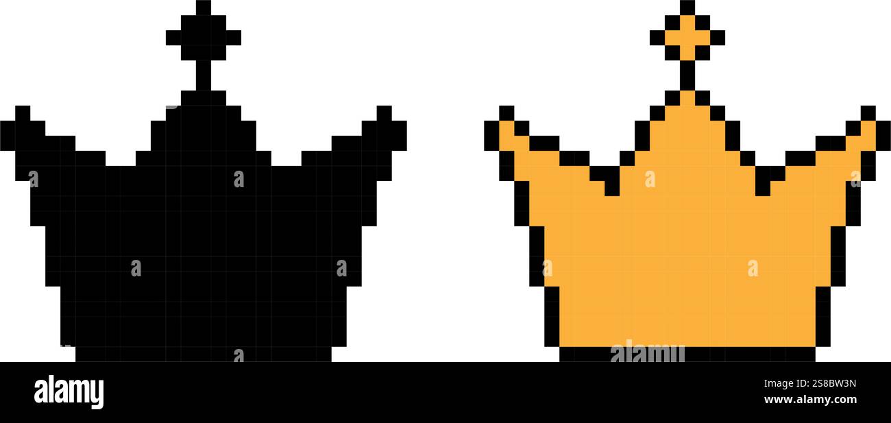 Crown icon pixel art simple design Stock Vector Image & Art - Alamy