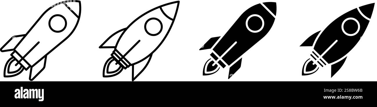 Rocket icon set simple design Stock Vector Image & Art - Alamy