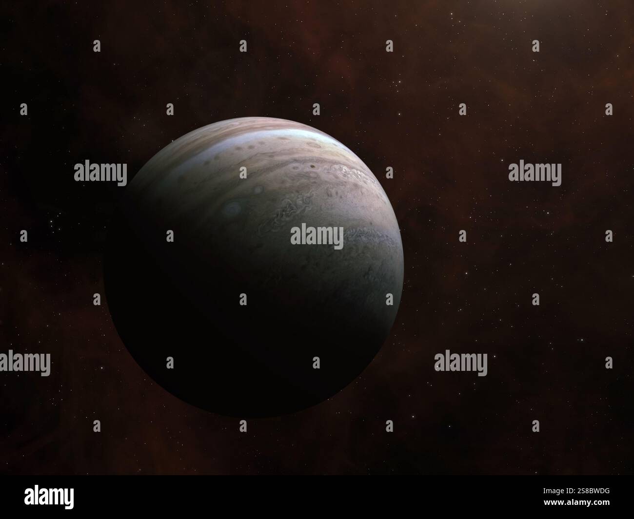 Planet Jupiter and nebula on a starry background. Planet Jupiter gas ...