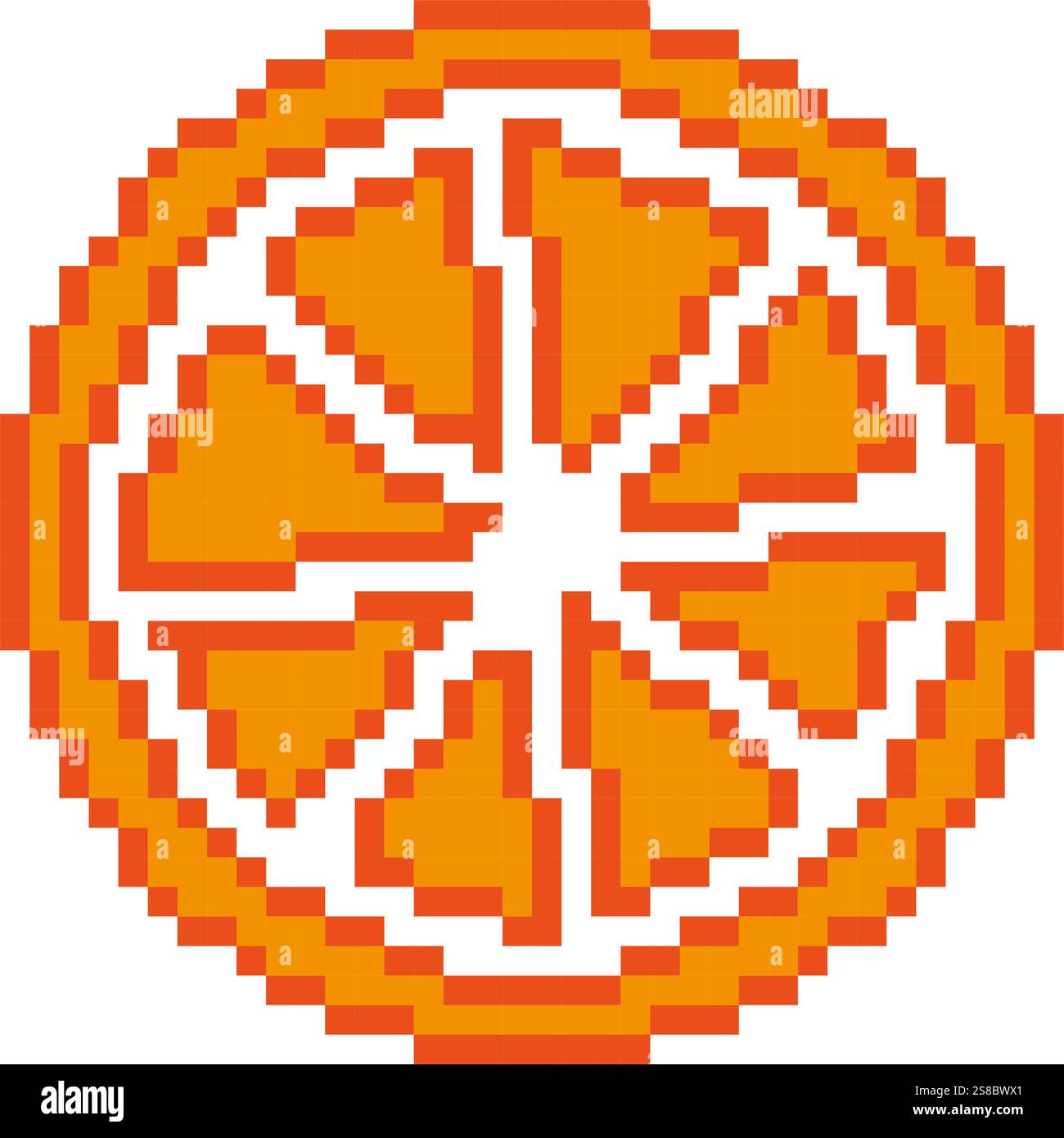 Orange fruit icon pixel art Stock Vector Image & Art - Alamy