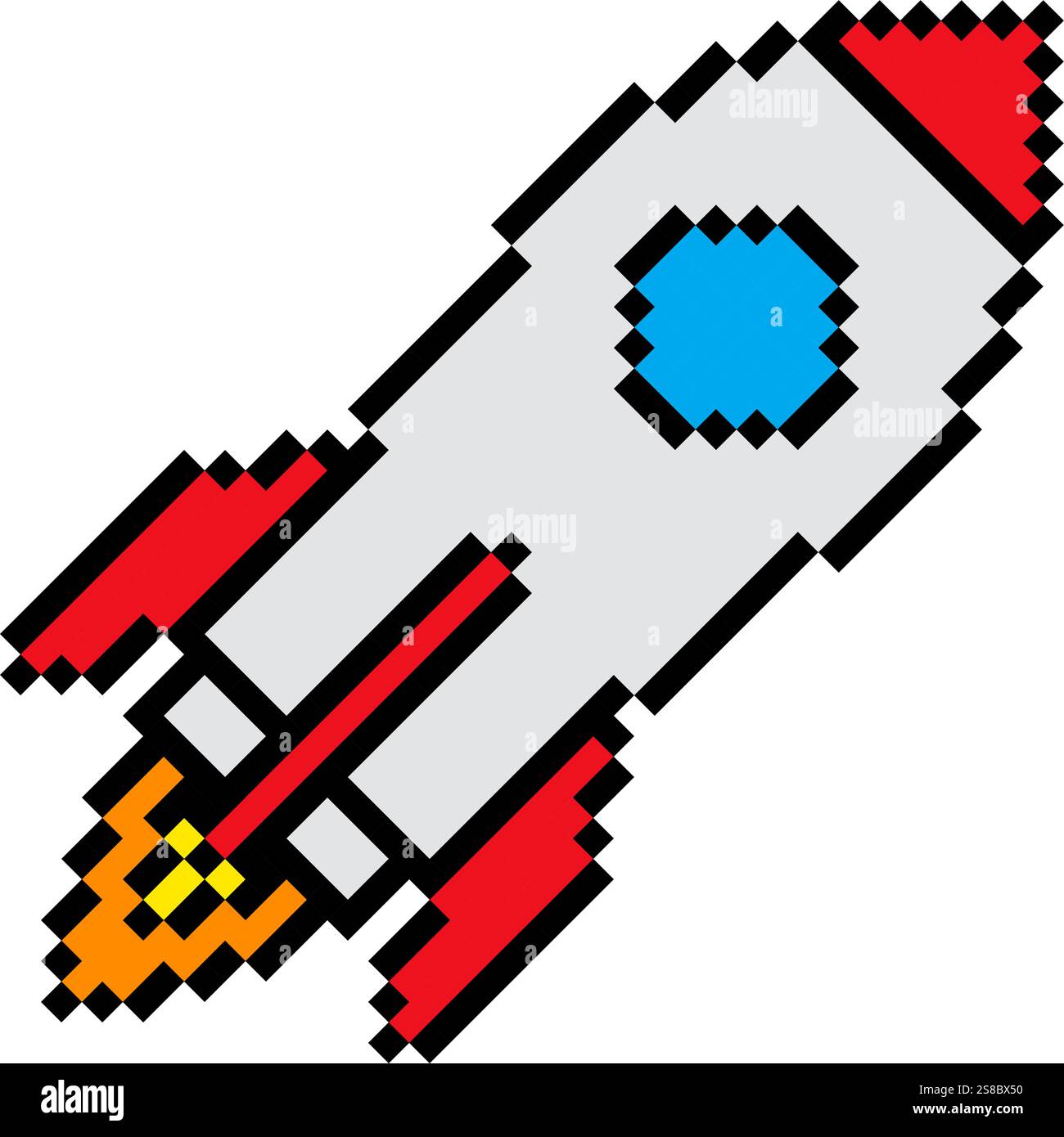 Rocket icon pixel art vintage illustration Stock Vector Image & Art - Alamy